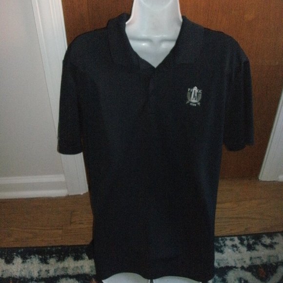 adidas | Shirts | Adidas Golf Navy Blue Polo Shirt Embroidered Pj Point ...